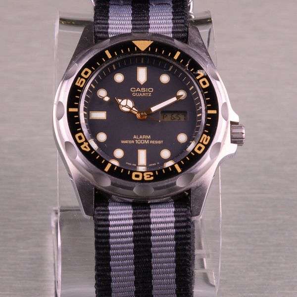 Vintage Casio 343 MMA-200W Analog Digital Dive Watch, Made in Japan ...