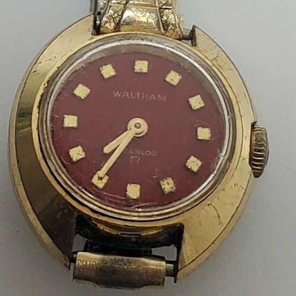 Vintage Waltham 17 Jewels Incabloc Wind Up Ladies Watch Red Face | WatchCharts Marketplace
