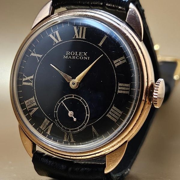 VINTAGE & FINE ROLEX MARCONI MANUAL HAND WINDING 1950's BLACK DIAL ...