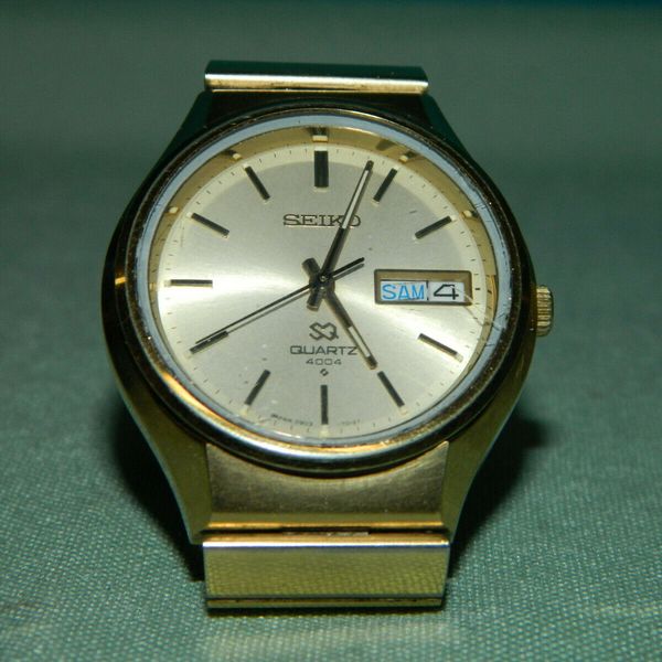 SEIKO SQ Quartz 4004 Mens Watch, Gold Tone Stainless Steel - 4D8867 ...