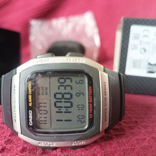 Genuine Casio Mens Digital Illuminator Watch W-96H-1AVES 10yr battery ...