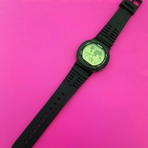 Vintage Casio ABX-53 Databank-World Time-Twincept Mens Wrist Watch ...