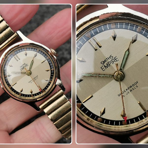 1950s Pilot Watch Smiths Empire Round Dial, Rolled Gold Bracelet ...