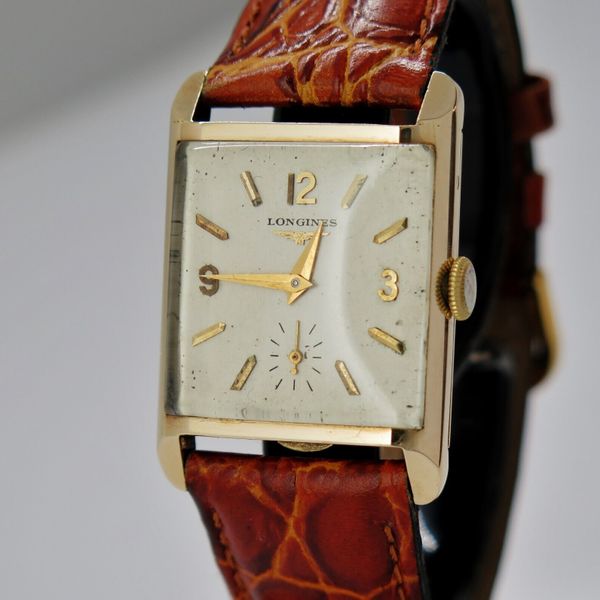 Longines Art Deco in solid gold, cal. 23M, square vintage watch from ...