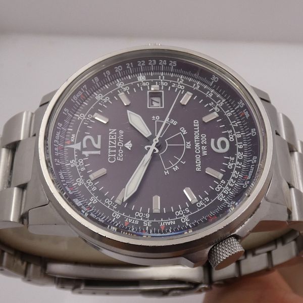 CITIZEN PROMASTER PILOT ECO-DRIVE RADIO CONTROLLED AS2020-53E STEEL ...