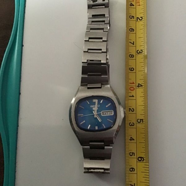 Seiko 5 automatic square case day / date, two tone blue dial, 6319 5010 ...