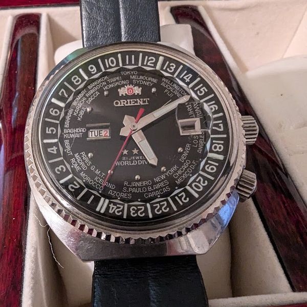 ORIENT WORLD DIVER 3 Star 21 Jewels Automatic Steel Vintage Men's Watch ...