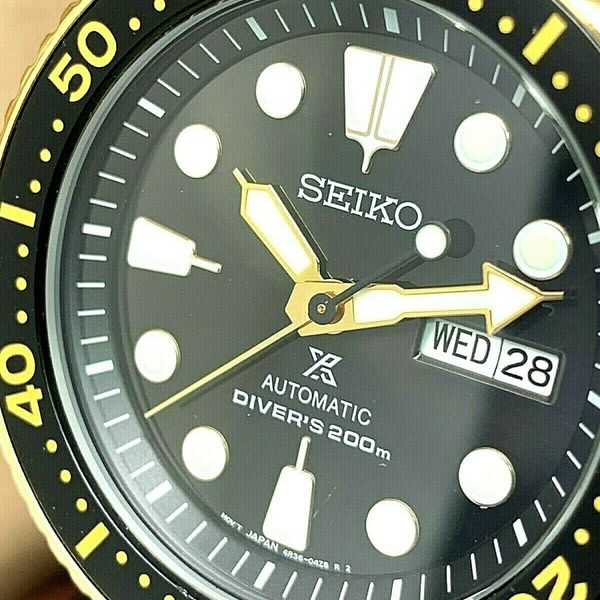 Seiko Men's Watch SRPC44 Prospex Automatic Diver Gold Tone Black ...