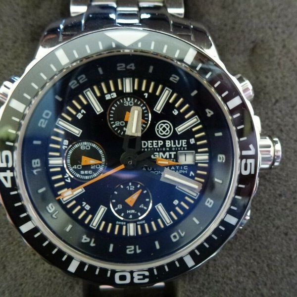 Deep Blue Daynight Diver Limited Edition DayNight T100 GMT Swiss ...