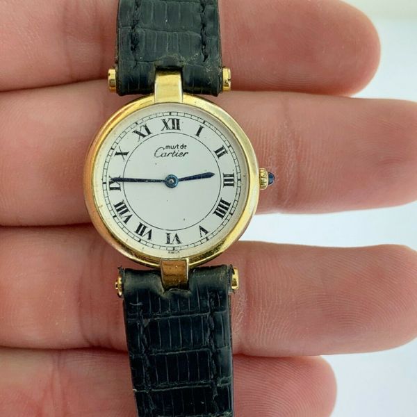 Cartier Must de Cartier Paris Vendome Quartz Vermeil 925 24mm White ...