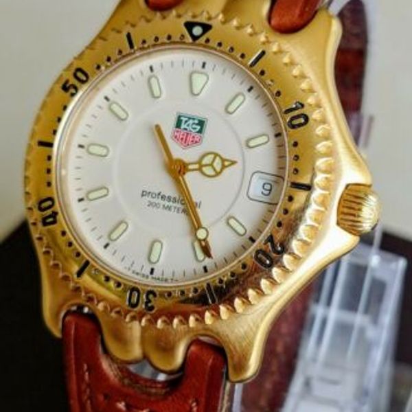 Authentic Tag Heuer Sport Elegance Gold Prefessional Plated Men's Watch ...
