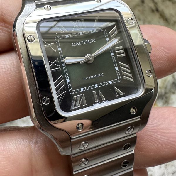 Cartier Santos GREEN medium WSSA0061 | WatchCharts Marketplace