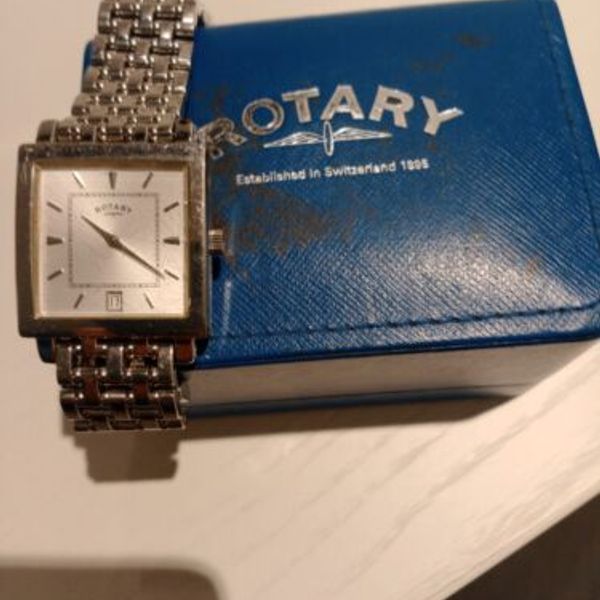 Stainless Steel Square Faced Rotary Watch In Original Box | WatchCharts ...
