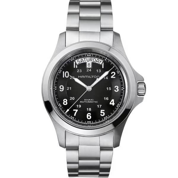 NEW Hamilton Khaki Field King Auto Men's Black Watch - H64455133 ...