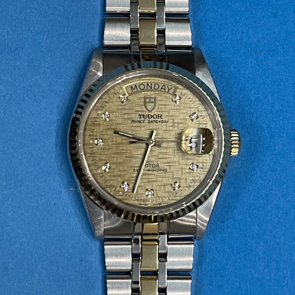 FS: Tudor Prince Date Day 76213 Gold Linen Diamond Dial | WatchCharts