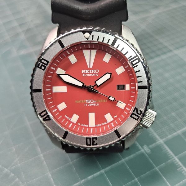 Men's Vintage Seiko Dive Watch 7002-7000 150m Resist 17 Jewel Automatic ...