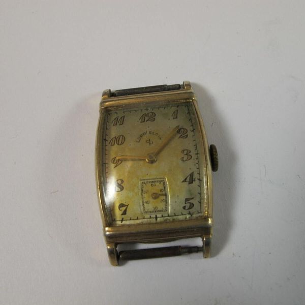 lord elgin mens 14k gold filled rectangular caliber 626 watch ...