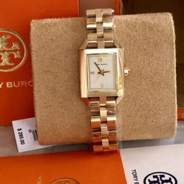 NEW! TORY BURCH DALLOWAY GOLD PLATED STAINLESS STEEL WOMEN'S 23MM WATCH ...