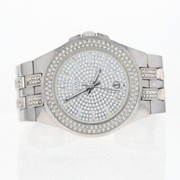 Bulova Phantom Crystal PavÃ© Silver Dial Quartz Stainless Steel Men's ...