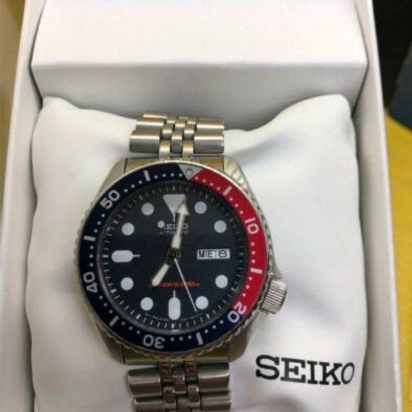 Seiko Herren SKX175 Edelstahl Automatik Taucher Uhr Pepsi Jubiläum Band ...