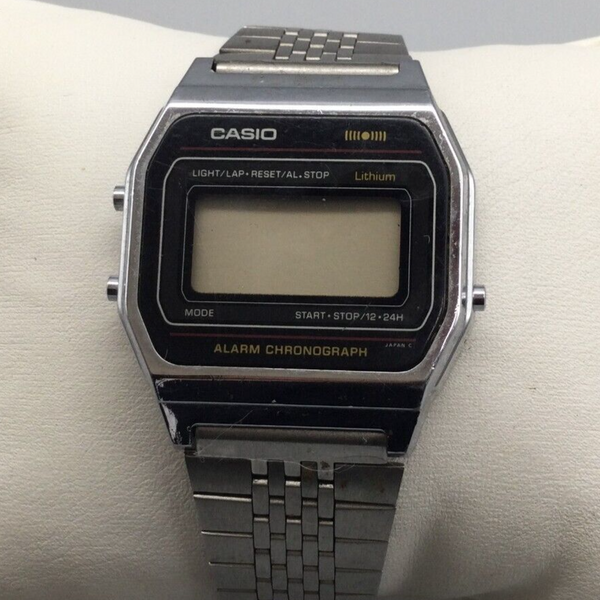 Vintage Casio Watch Men Silver Tone Digital Digital 415 A151 BROKEN ...