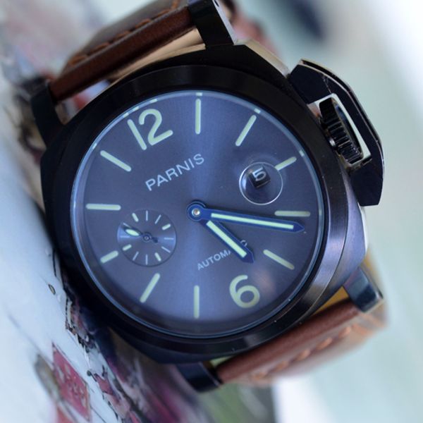 Parnis Automatic Watch - Black PVD - PO717 | WatchCharts Marketplace