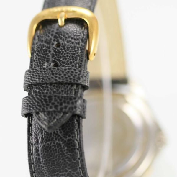 Fossil Watch Men Black Leather Stainless Silver Gold Water Res White ...