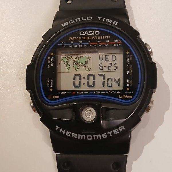 Vintage Casio TS-100 Thermometer Digital Wrist Watch Temperature ...