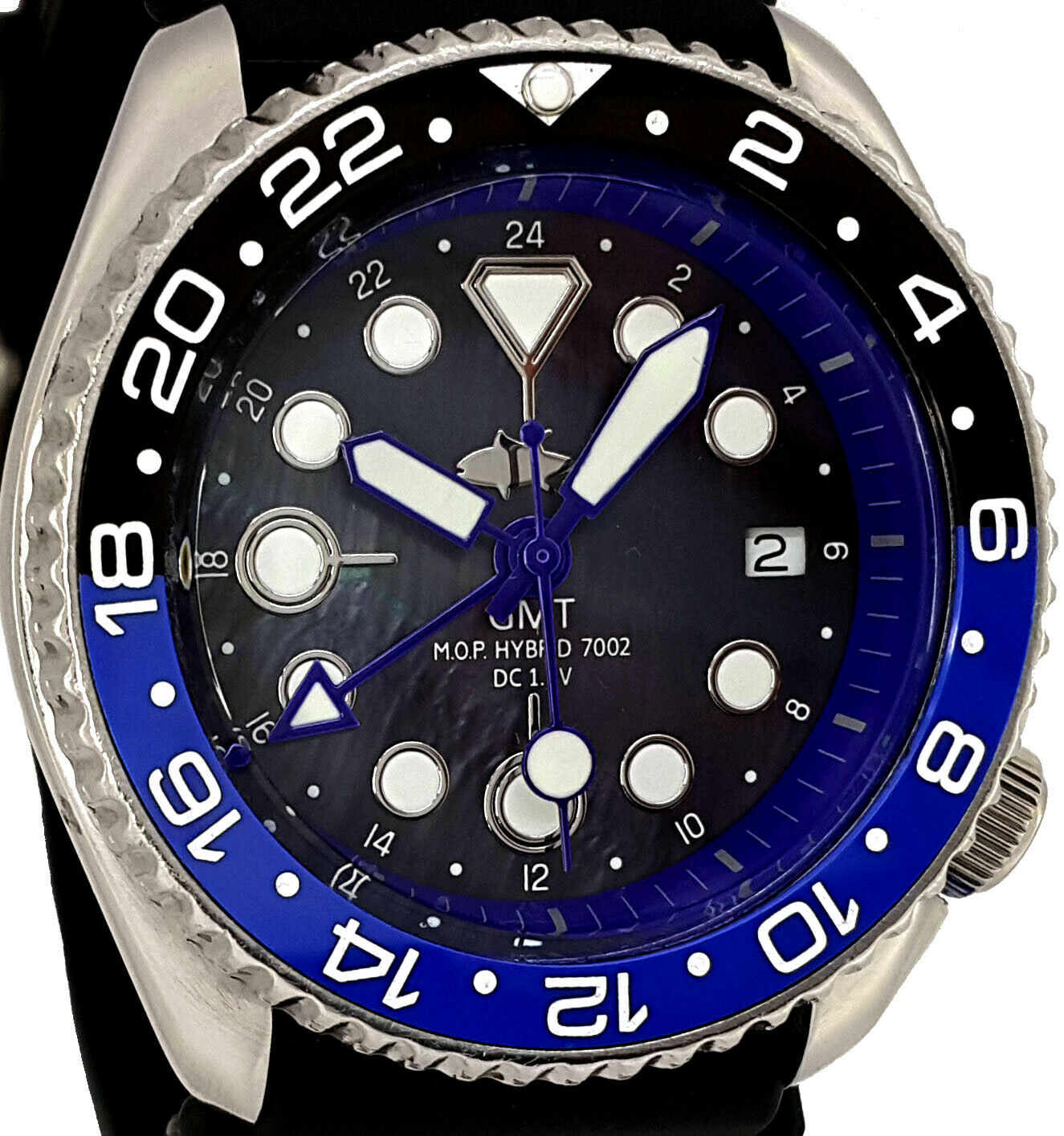 Vintage SEIKO diver SWISS Ronda® Quartz GMT movement Mod with Genuine ...