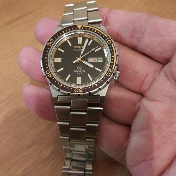 Vintage 1982 Seiko Sports 100 7123-823F Root Beer Sport Diver Mens ...