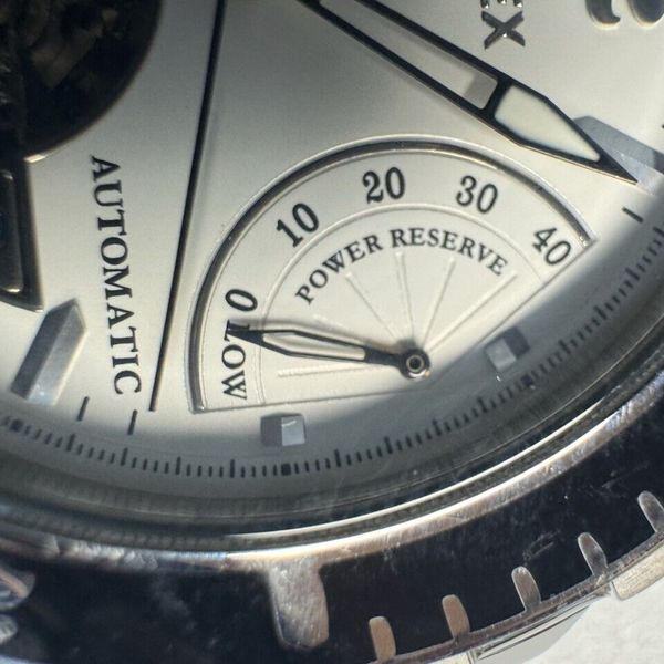Timex Power Reserve Automatic White Dial Exposed Balance And Back Runs ...