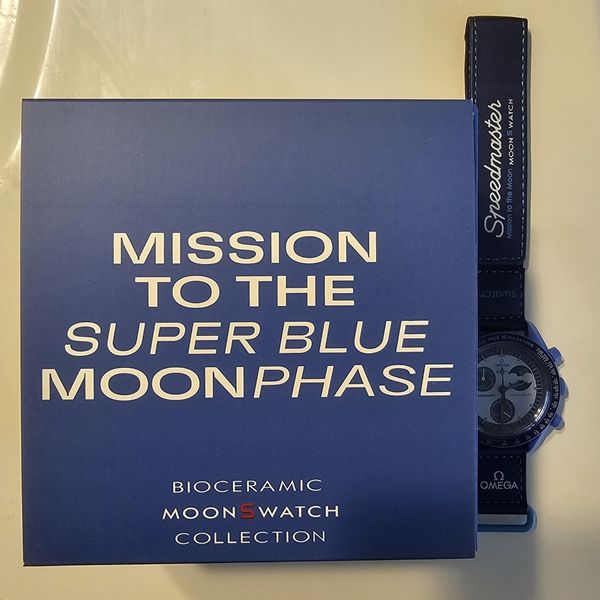 Swatch x Omega Moonswatch Mission To The Super Blue Moonphase Watch ...