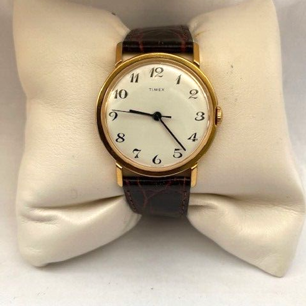 Timex Mens Mechanical Winding Vintage Arabic Figure Dial Leather Strap ...