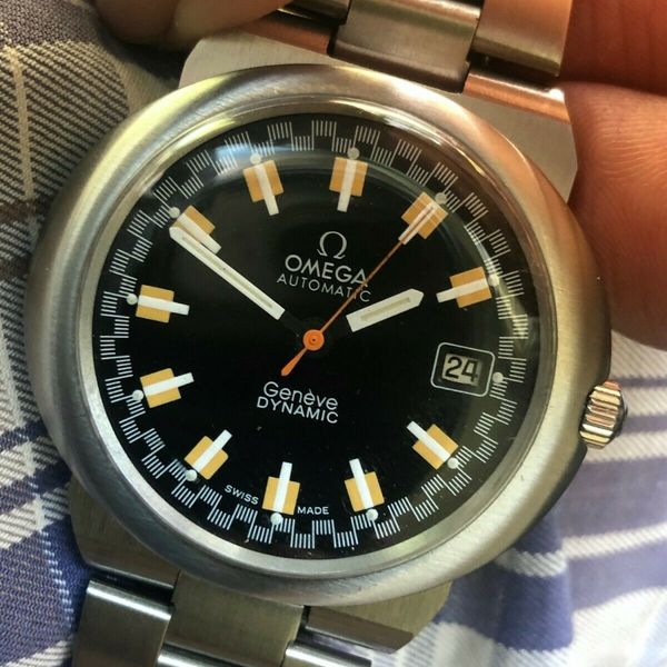 RARE OMEGA GENEVE Dynamic Automatic Beautiful Dial Stainless Steel Tool ...