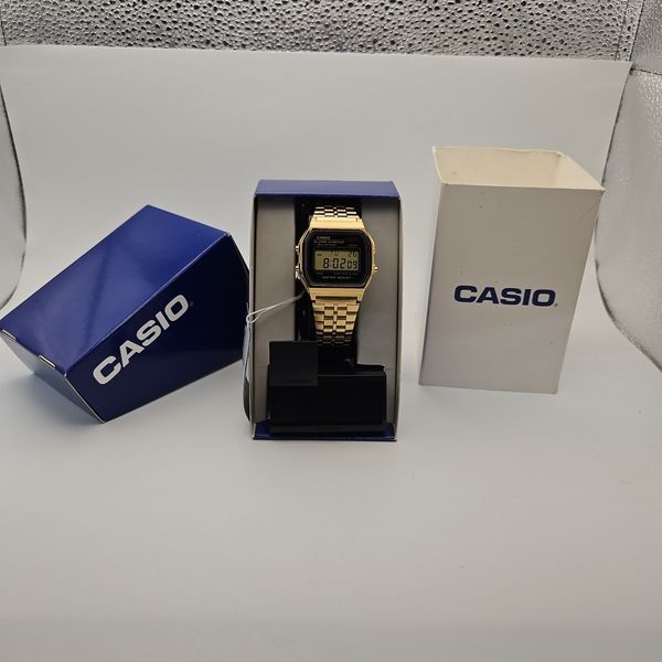 Casio A159WGE (593) Digital Gold Tone Wrist Watch Japan Quartz Movement ...