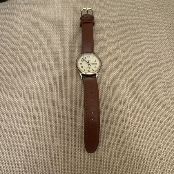 Timex Indiglo Gold Tone Mens Quartz Analog WR 30M Day & Date Watch R2 W ...
