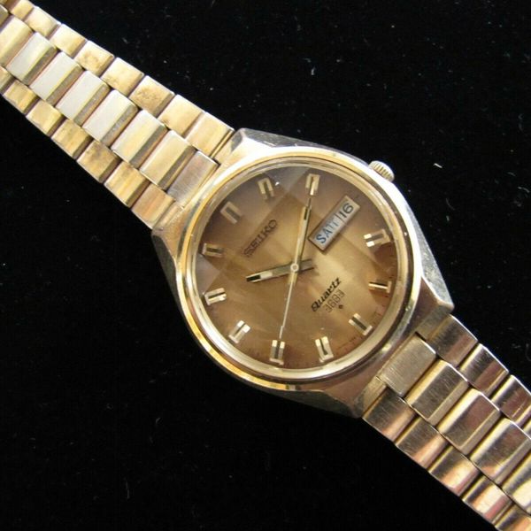 Seiko 3863-7059 Early 70's, Quartz 3003 with faceted crystal ...