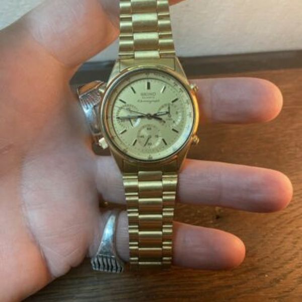 Vintage Seiko Quartz Chronograph Watch **Gold Color** 7A28-7029 | WatchCharts