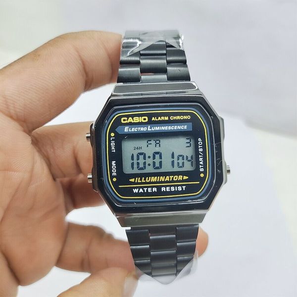 Casio Vintage Series Digital Full Black Electro illuminator Unisex's ...