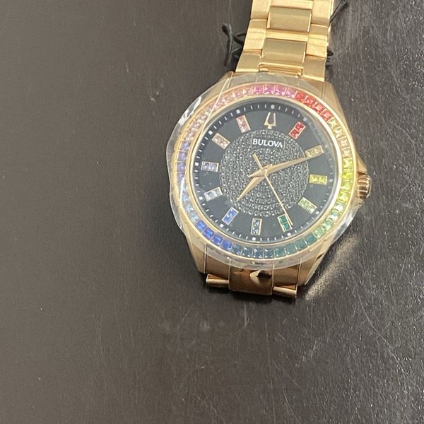 Bulova Phantom Quartz Crystal Black Dial Unisex Watch 97A180 ...