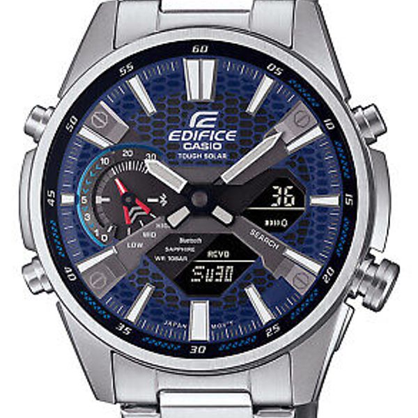 CASIO Edifice Solar Bluetooth Steel/Blue ECB-S100D-2AEF Men's Watch | WatchCharts Marketplace