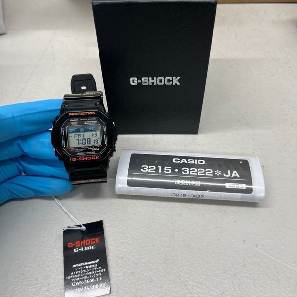 CASIO G-Shock GWX-5600-1JF Black G-Lide Tough Solar Radio Men's Watch ...