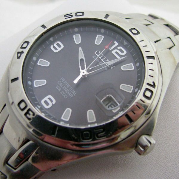 MENS CITIZEN ECO DRIVE E760-H27511 CALENDAR WRISTWATCH WATCH W/BOX ...