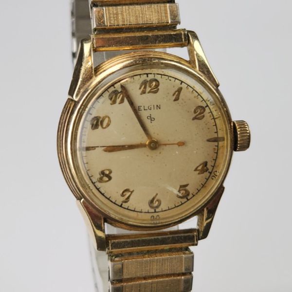 Vintage Elgin 10k Gold Filled Bezel Men's Watch Working 1950s ...