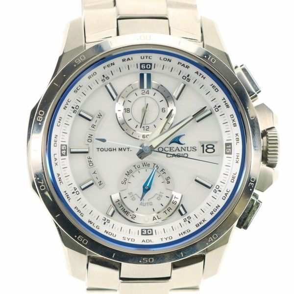 CASIO OCEANUS OCW‐T1000 Men's watch Solar Powe Chronograph Silver Japan ...