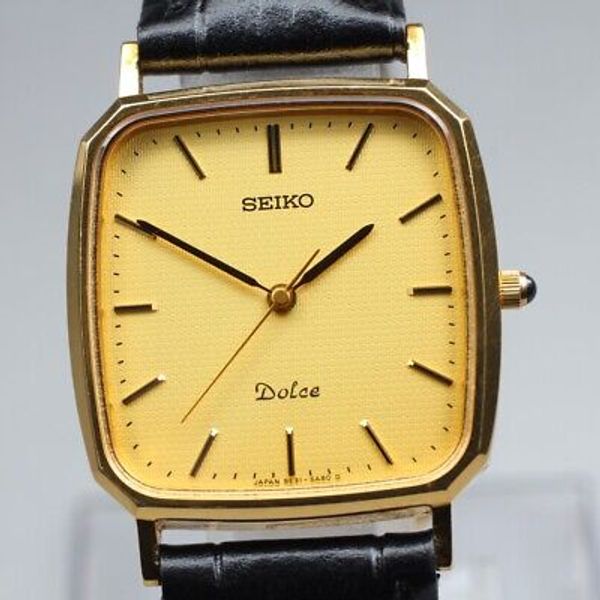 [Near Mint] Seiko Dolce 5E31-5A80 Gold SGP30 Square Quartz Men's Watch JAPAN | WatchCharts ...