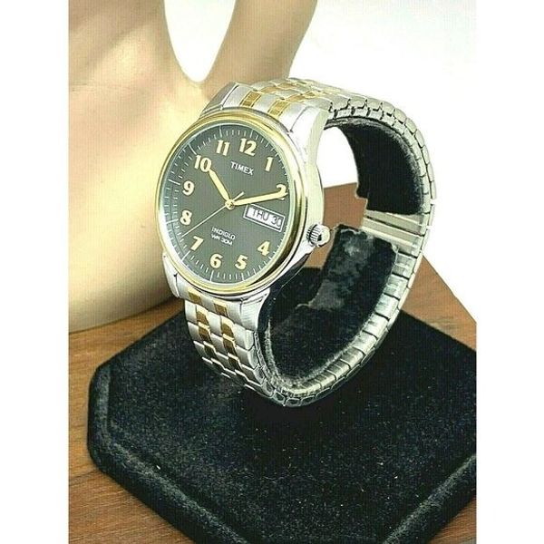 Timex Men's Watch T26481 Quartz 35mm Gray Dial Indiglo Two Tone ...