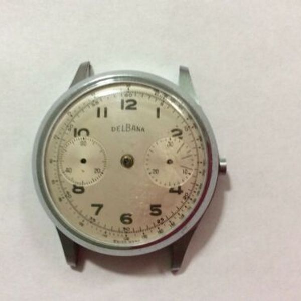 Vintage DelBana Chronograph Wristwatch, Analog for Parts Or Restoration ...