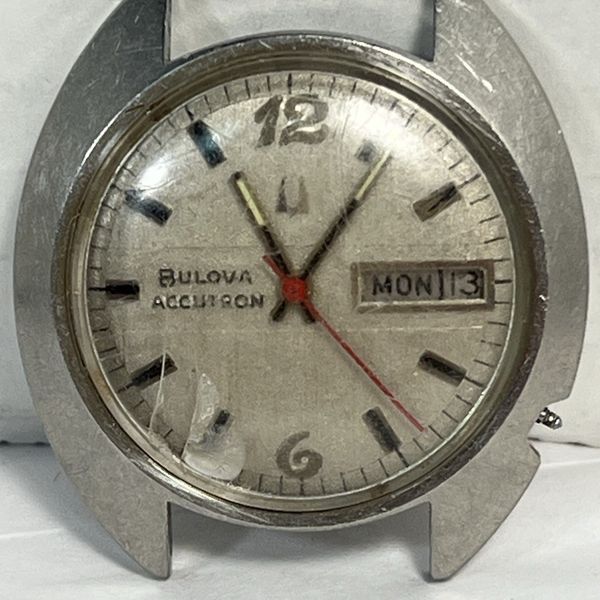 Bulova Accutron N3 Watch Head w/2182 Movement - Red Second Hand - Parts ...