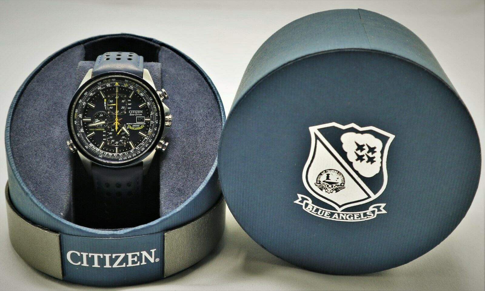 Citizen AT8020-03L Eco-drive Blue Angels Watch World Chronograph Atomic ...